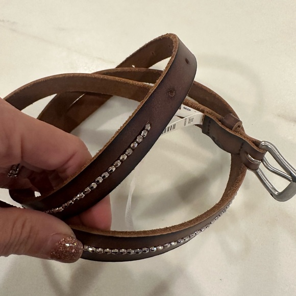 Accessories | New Skinny 10 Leather Belt With Tiny Stud Accents In ...